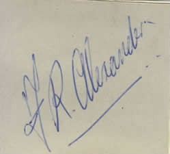 FRED ALEXANDER CRICKET AUTOGRAPH - Individual Cricket Autographs A-F ...