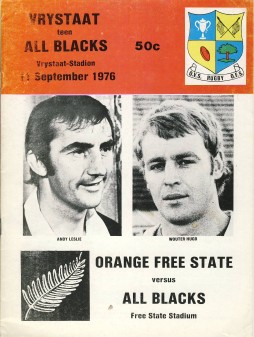 ORANGE FREE STATE V NEW ZEALAND 1976 - New Zealand Rugby Union ...