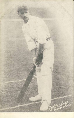 JOHNNY THOMAS TYLDESLEY (LANCASHIRE & ENGLAND) CRICKET POSTCARD ...