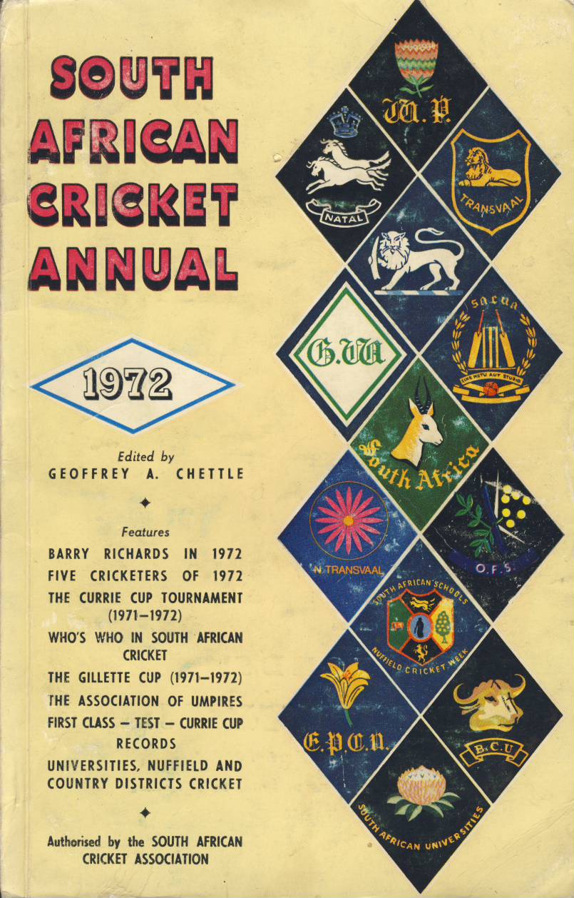 SOUTH AFRICAN CRICKET ANNUAL 1972 - Overseas cricket annuals ...