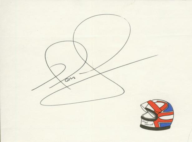 NIGEL MANSELL AUTOGRAPH: Sportspages.com