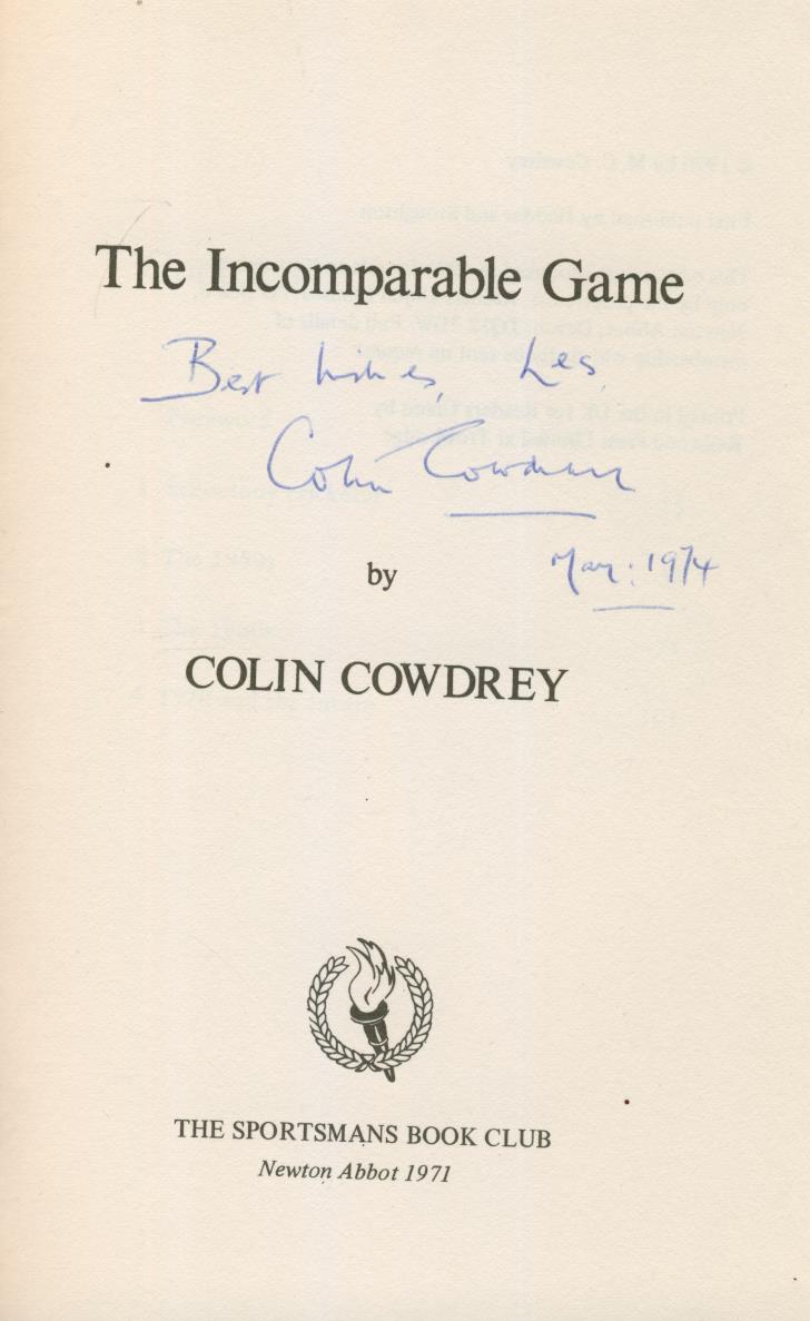 THE INCOMPARABLE GAME - Cricket Biography & Memoir: Sportspages.com