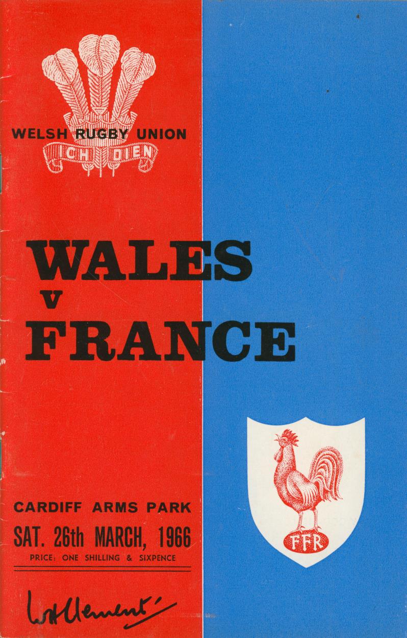 WALES V FRANCE 1966 RUGBY PROGRAMME - Wales Rugby Union Programmes ...