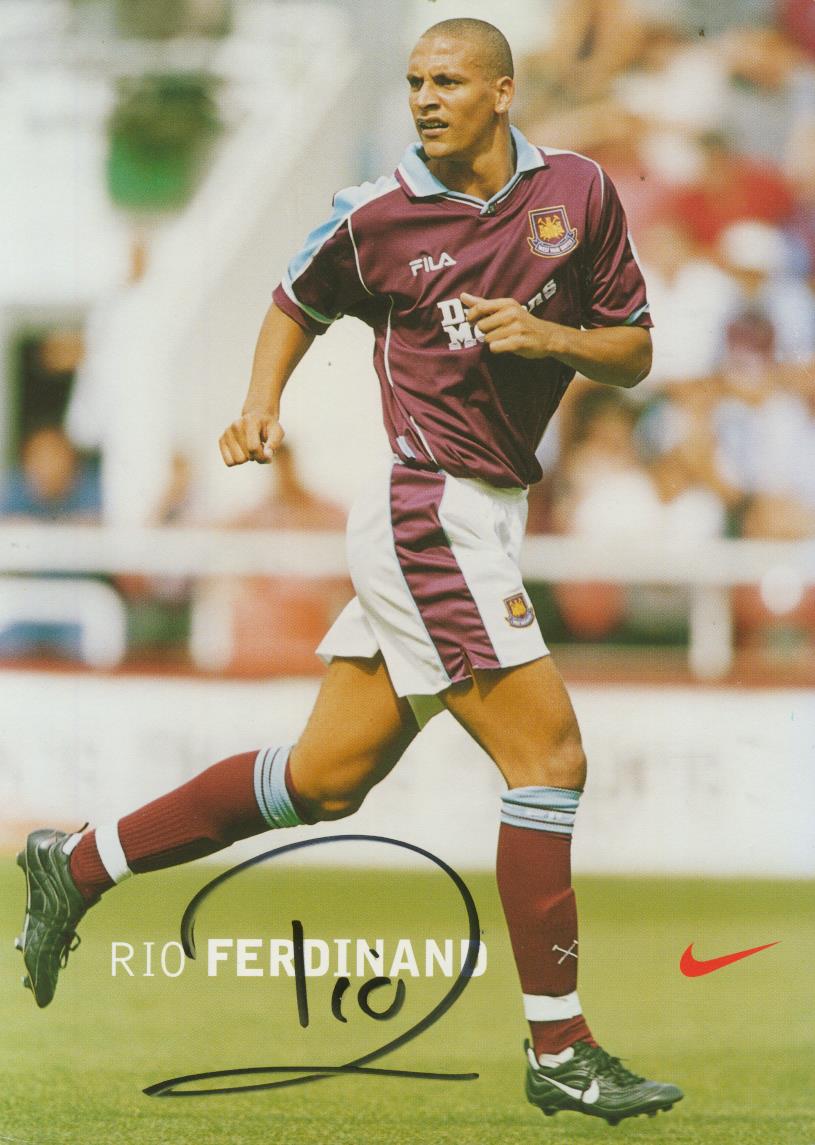 RIO FERDINAND (WEST HAM) SIGNED PHOTOGRAPH - FOOTBALLERS PHOTOGRAPHS ...