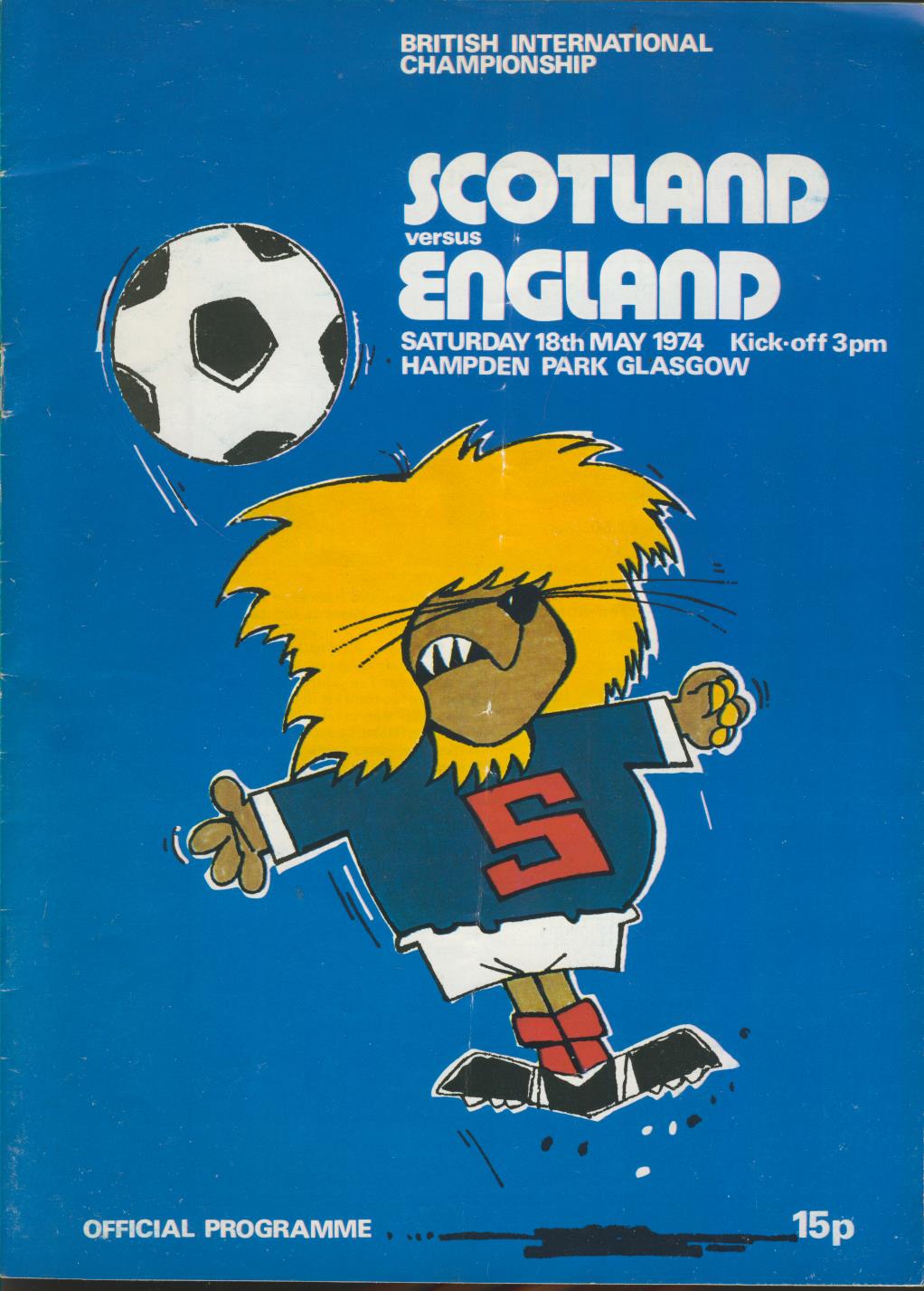 SCOTLAND V ENGLAND 1974 FOOTBALL PROGRAMME - International Football ...