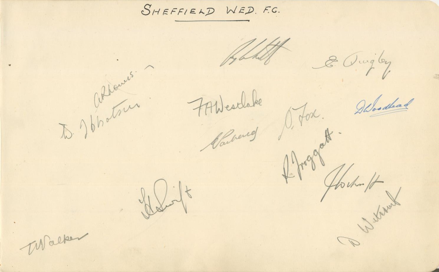SHEFFIELD WEDNESDAY FOOTBALL CLUB AUTOGRAPHS C.1947-48 - Football ...