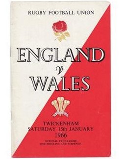 ENGLAND V WALES 1966 RUGBY PROGRAMME - England Rugby Union Programmes ...