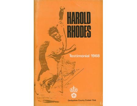 HAROLD RHODES (DERBYSHIRE) 1968 SIGNED BENEFIT BROCHURE - Cricket ...