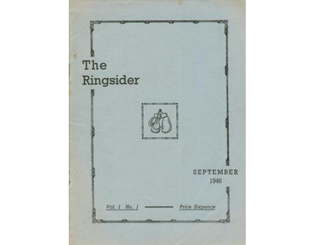 THE RINGSIDER (VOL.1 NO.1) 1946 - Boxing Booklets & Brochures ...