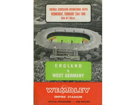 ENGLAND V WEST GERMANY 1966 FOOTBALL PROGRAMME - International Football ...