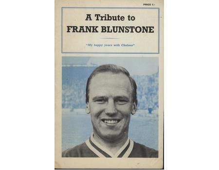 A TRIBUTE TO FRANK BLUNSTONE - Football Booklets: Sportspages.com