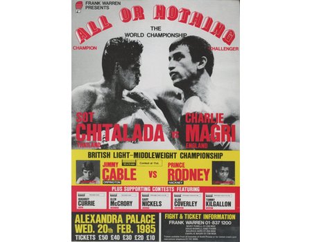 SOT CHITALADA V CHARLIE MAGRI 1985 BOXING POSTER: Sportspages.com