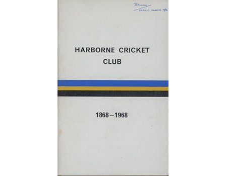 HARBORNE CRICKET CLUB 1868 - 1968 - Cricket club history: Sportspages.com