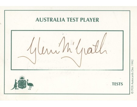 GLENN MCGRATH (AUSTRALIA) CRICKET AUTOGRAPH - Individual Cricket ...