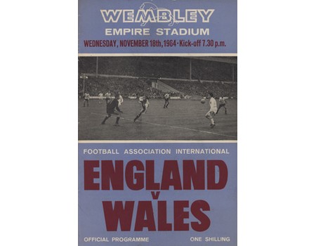 ENGLAND V WALES 1964 FOOTBALL PROGRAMME - International Football ...