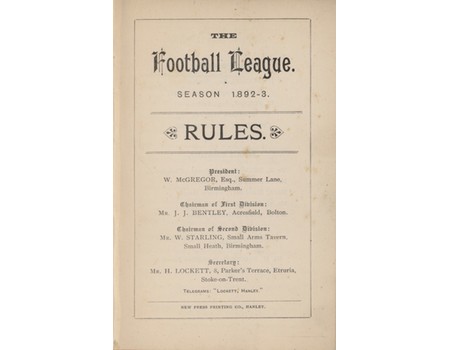 THE FOOTBALL LEAGUE SEASON 1892-93 RULES - Football Annuals ...