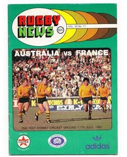 AUSTRALIA V FRANCE 1981 (1ST TEST) RUGBY PROGRAMME - Australia Rugby ...