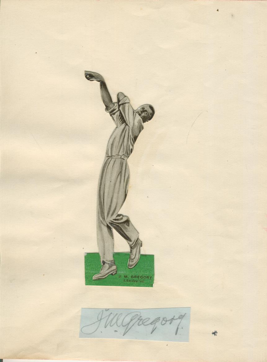 JACK GREGORY (AUSTRALIA) SIGNED PICTURE - Individual Cricket Autographs ...