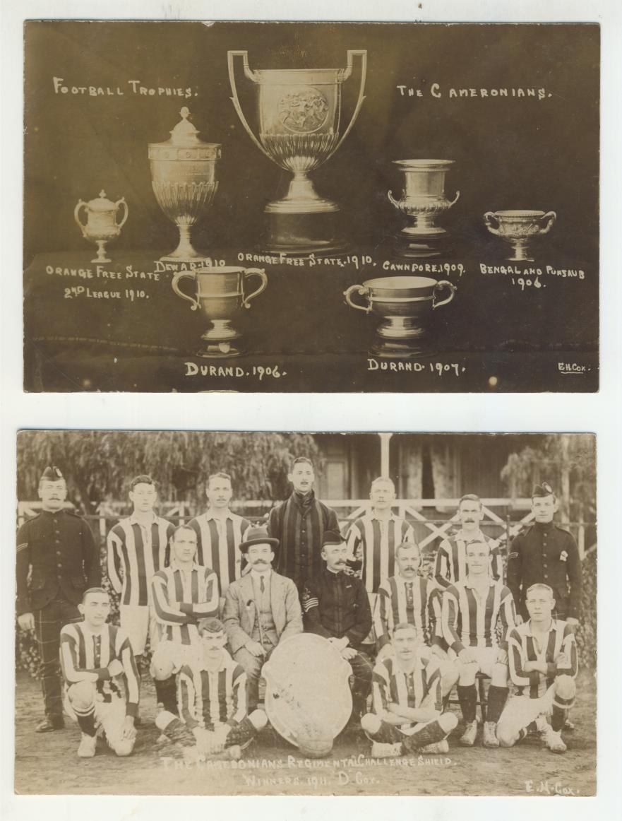 THE CAMERONIANS FOOTBALL TROPHIES 1906-10 POSTCARD - INCLUDING DURAND ...