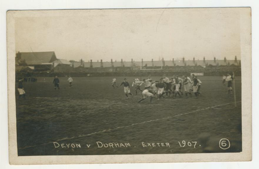DEVON V DURHAM 1907 RUGBY POSTCARD - Rugby Union Postcards: Sportspages.com