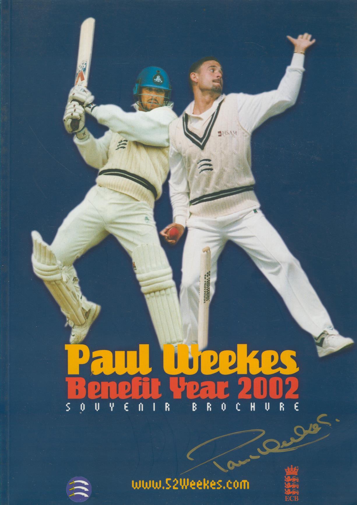 PAUL WEEKES (MIDDLESEX) 2002 SIGNED BENEFIT BROCHURE - Cricket Benefit ...