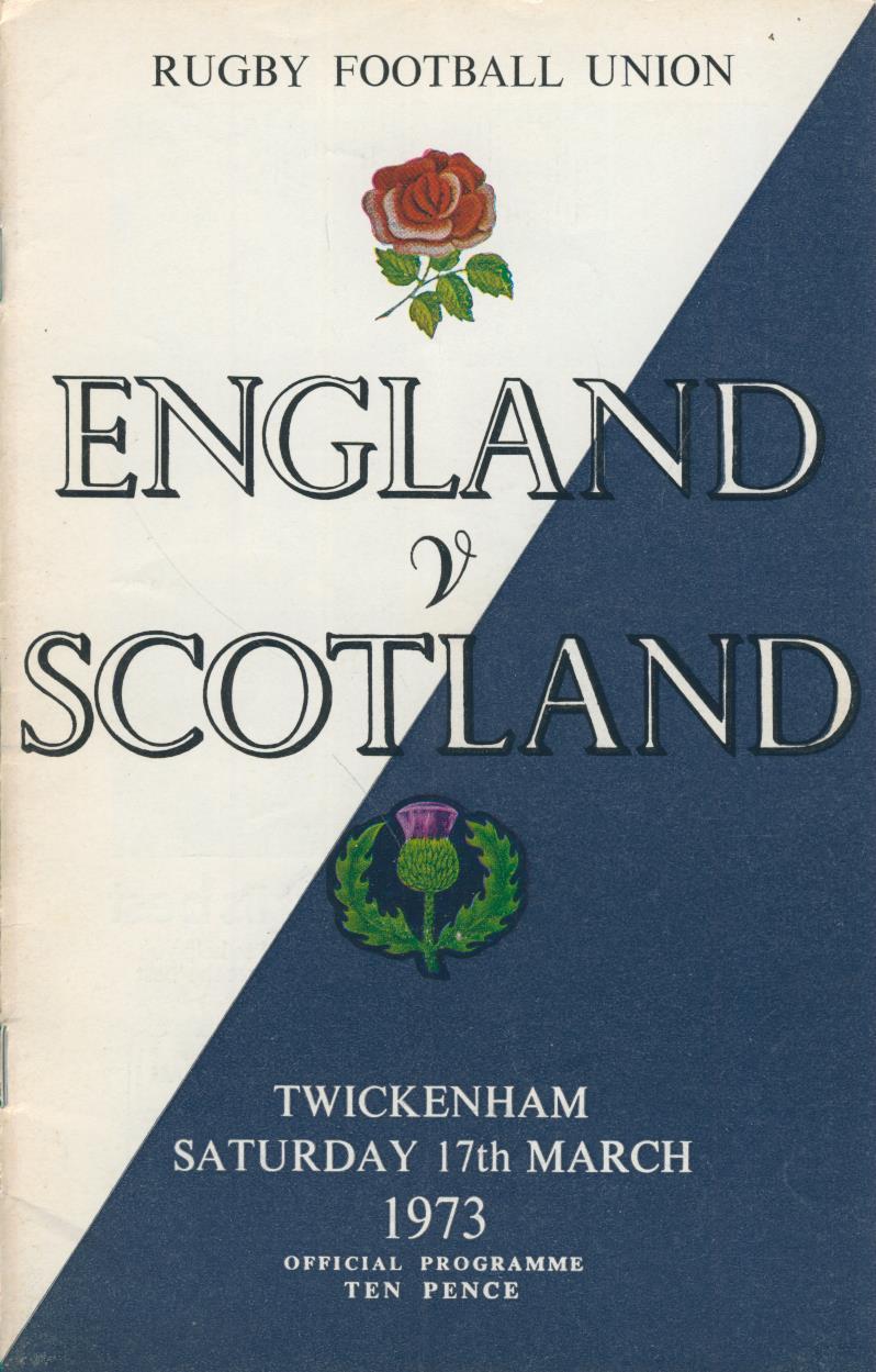 ENGLAND V SCOTLAND 1973 RUGBY PROGRAMME - England Rugby Union ...