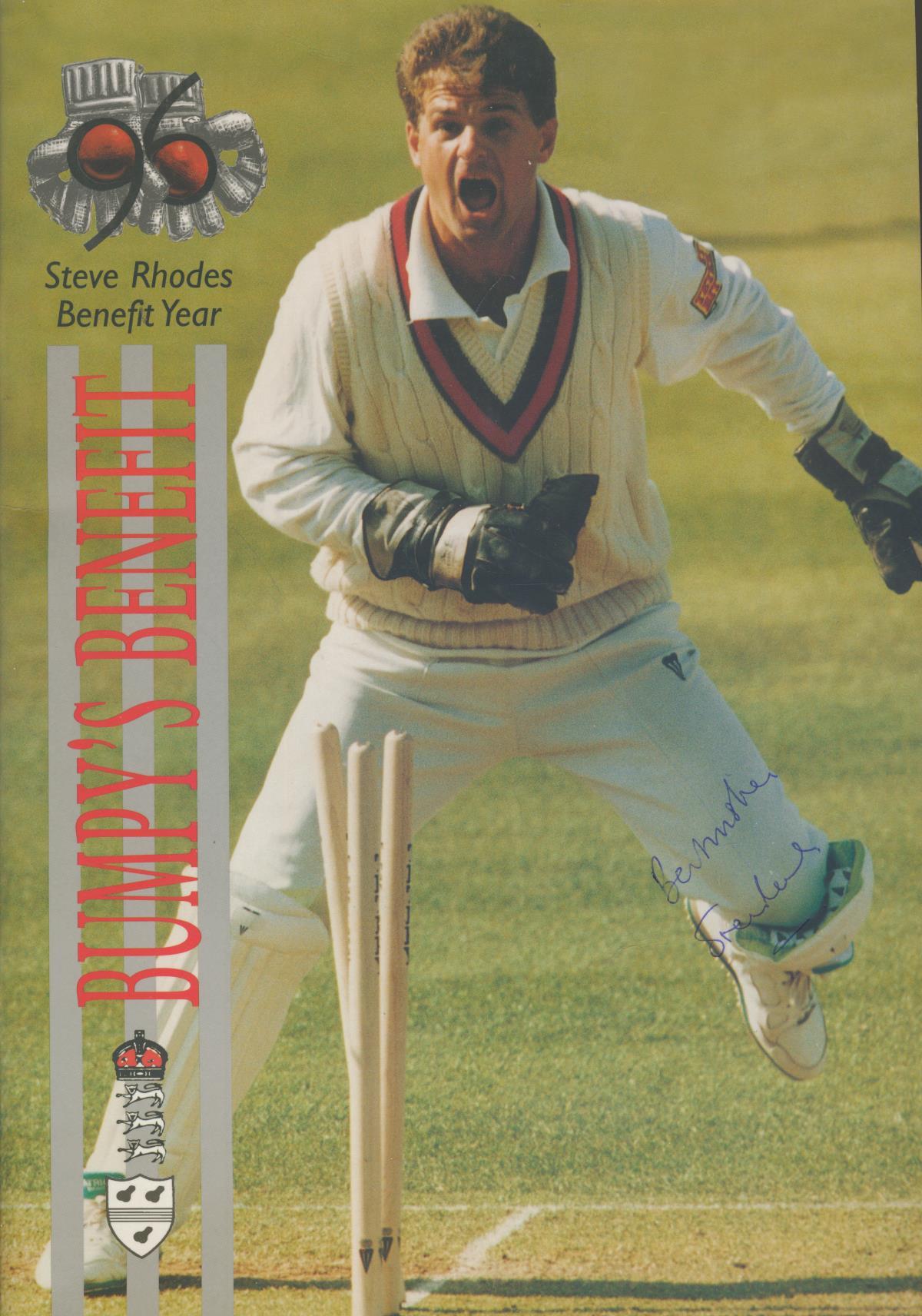 STEVE RHODES (WORCESTERSHIRE,YORKSHIRE) CRICKET BENEFIT BROCHURE ...