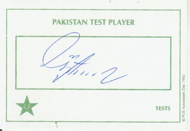 MOHAMMAD AKRAM (PAKISTAN) CRICKET AUTOGRAPH - Individual Cricket ...