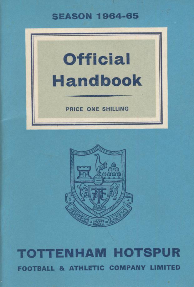 TOTTENHAM HOTSPUR FOOTBALL CLUB HANDBOOK 1964-65 - Football Club ...