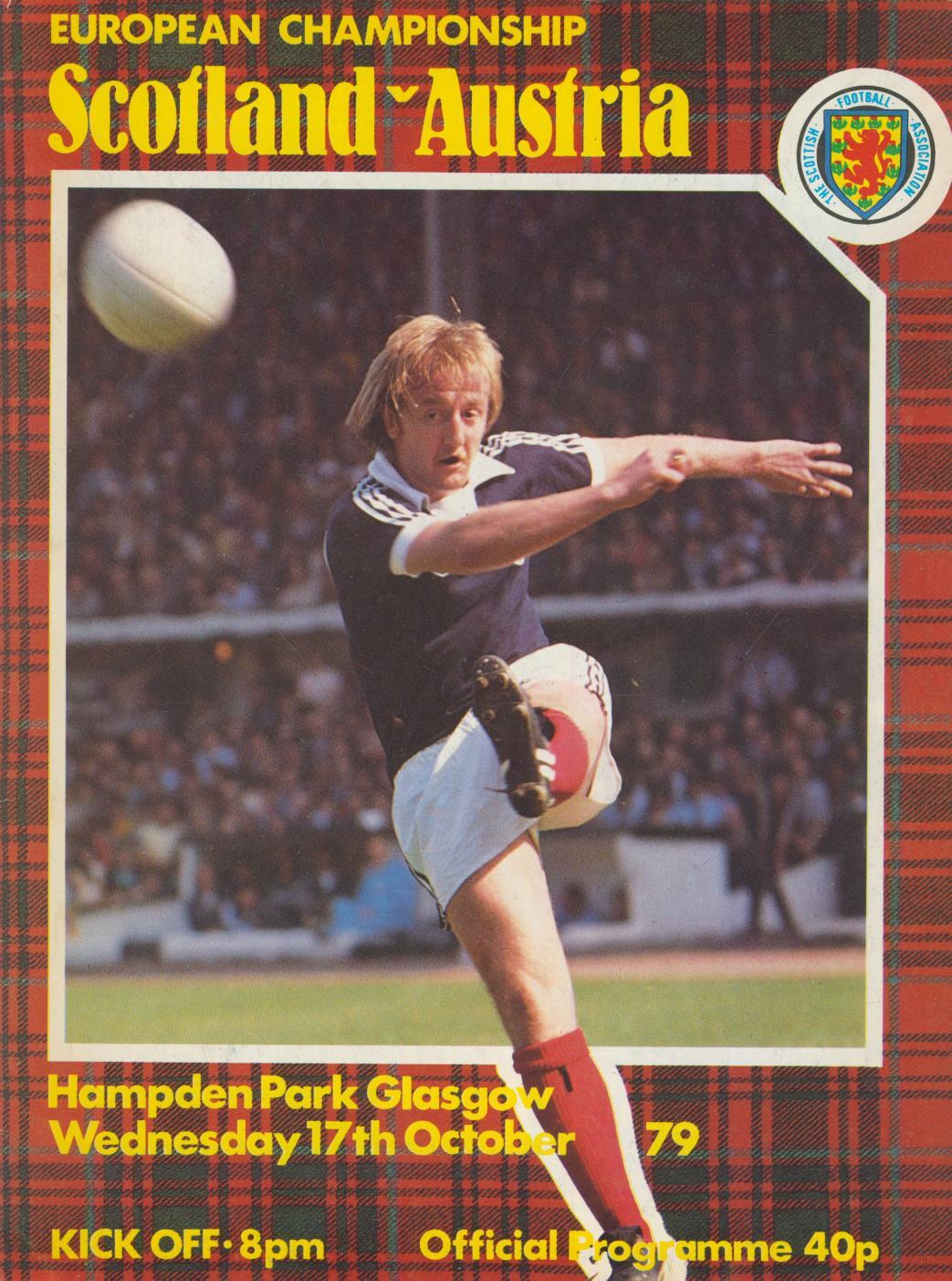 SCOTLAND V AUSTRIA 1979 FOOTBALL PROGRAMME - Football Programmes ...