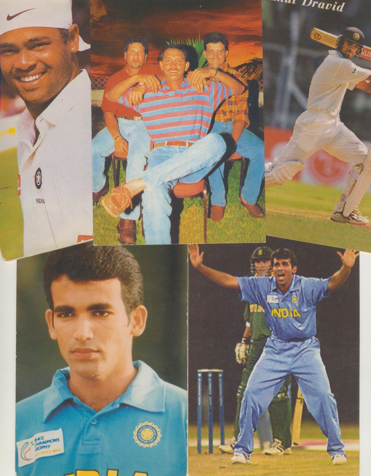 INDIAN CRICKETERS - GROUP OF 5 CRICKET POSTCARDS - Cricket Teams ...