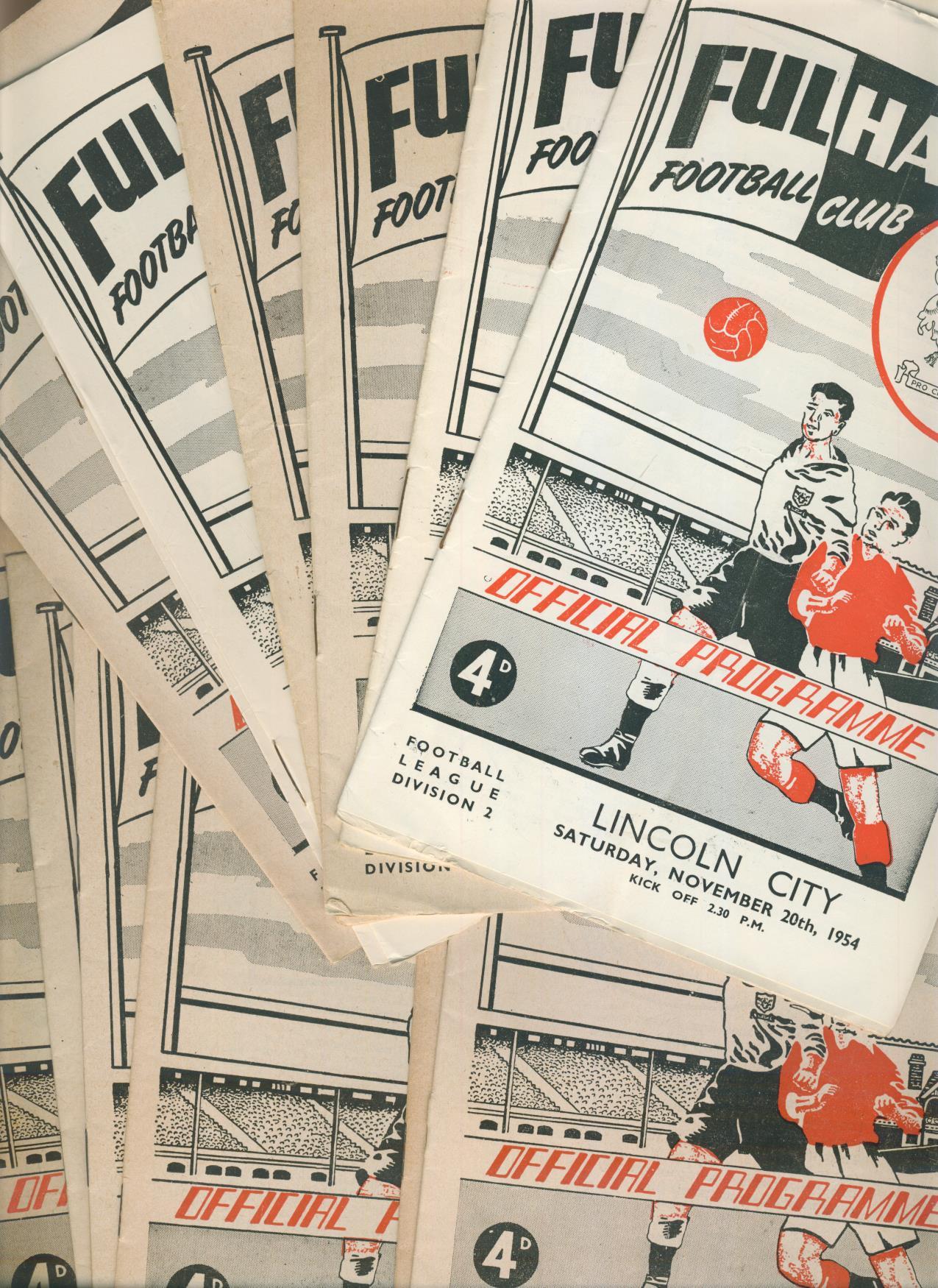 FULHAM FOOTBALL PROGRAMMES 1954 TO 1960 - 13 IN TOTAL - Football ...
