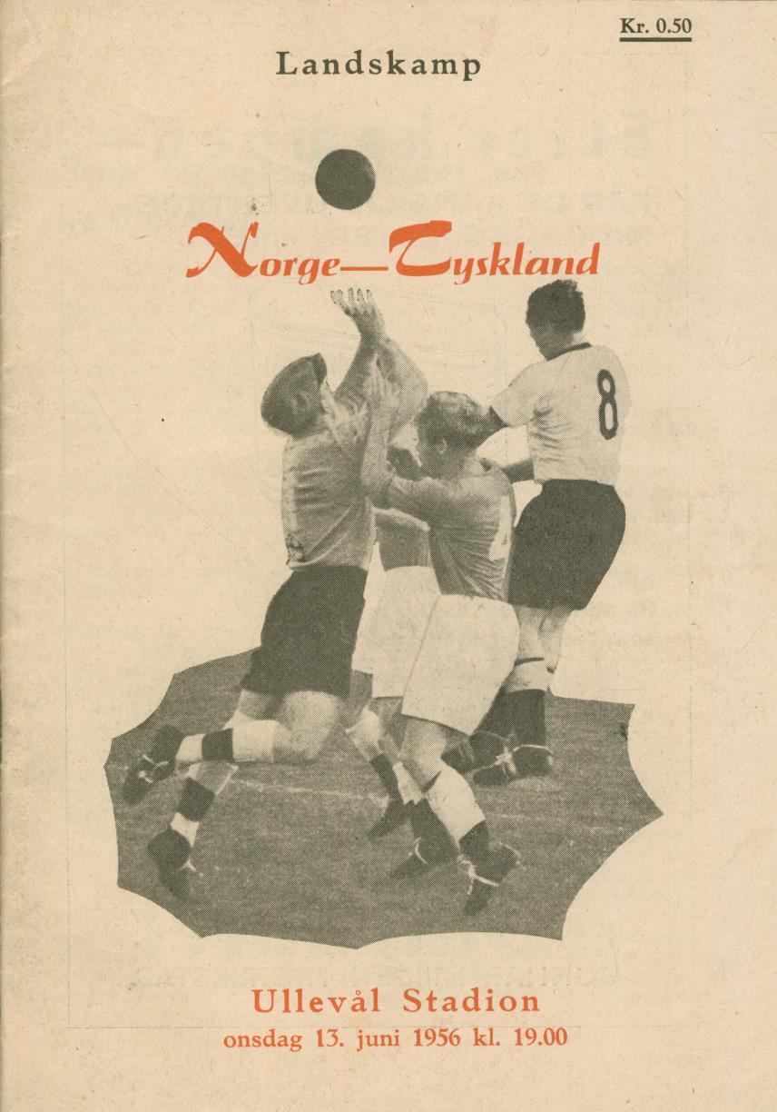 NORWAY V WEST GERMANY 1956 FOOTBALL PROGRAMME - Football Programmes ...