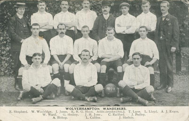WOLVERHAMPTON WANDERERS 1907-08 FOOTBALL POSTCARD - Football Teams ...
