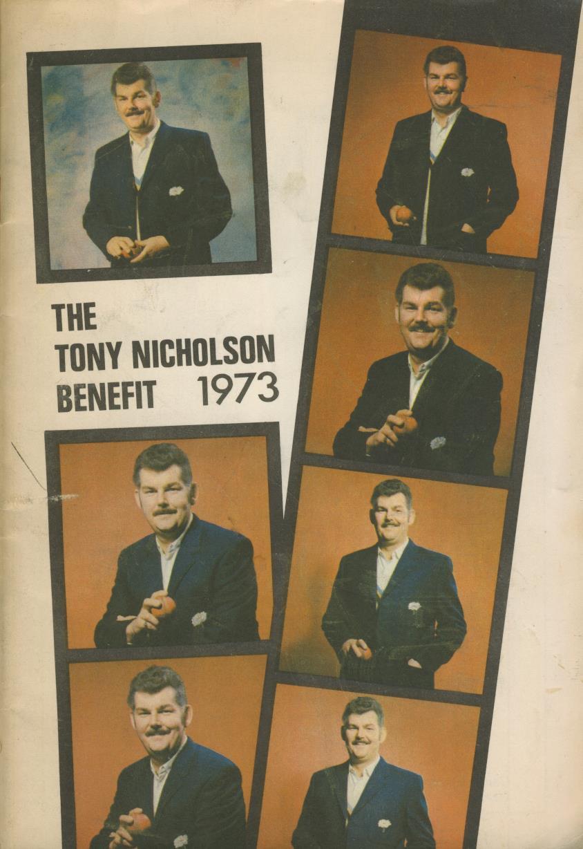 TONY NICHOLSON (YORKSHIRE) 1973 CRICKET BENEFIT BROCHURE - Cricket ...