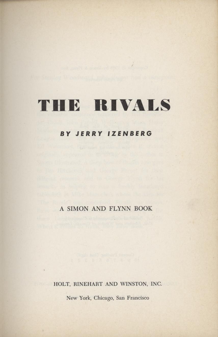 THE RIVALS - Rare general sports books: Sportspages.com