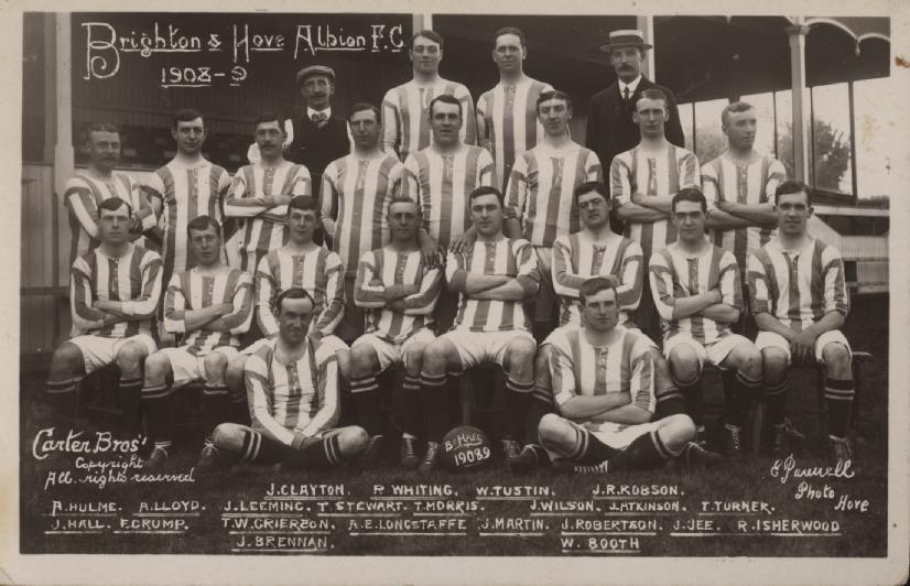 BRIGHTON AND HOVE ALBION 1908-09 FOOTBALL POSTCARD - Football Teams ...