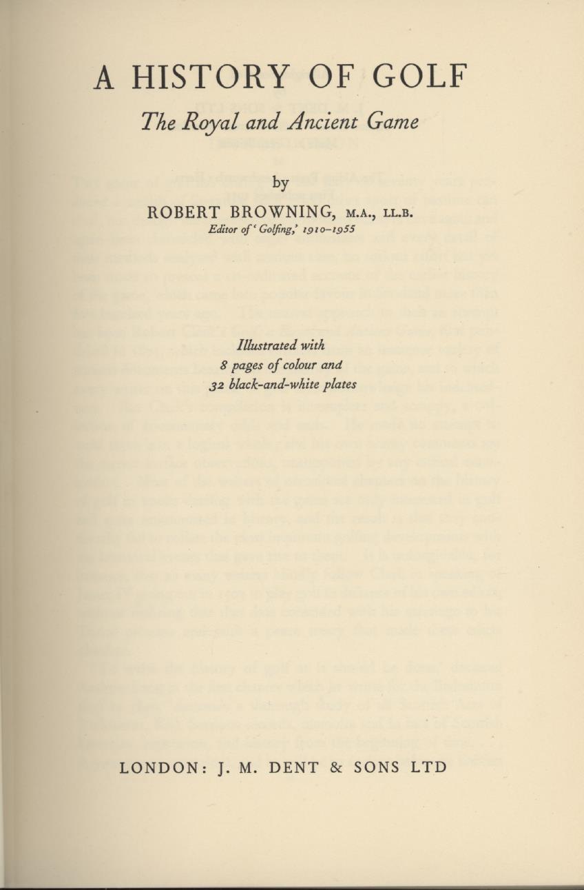 A HISTORY OF GOLF: THE ROYAL AND ANCIENT GAME - Golf History Books ...