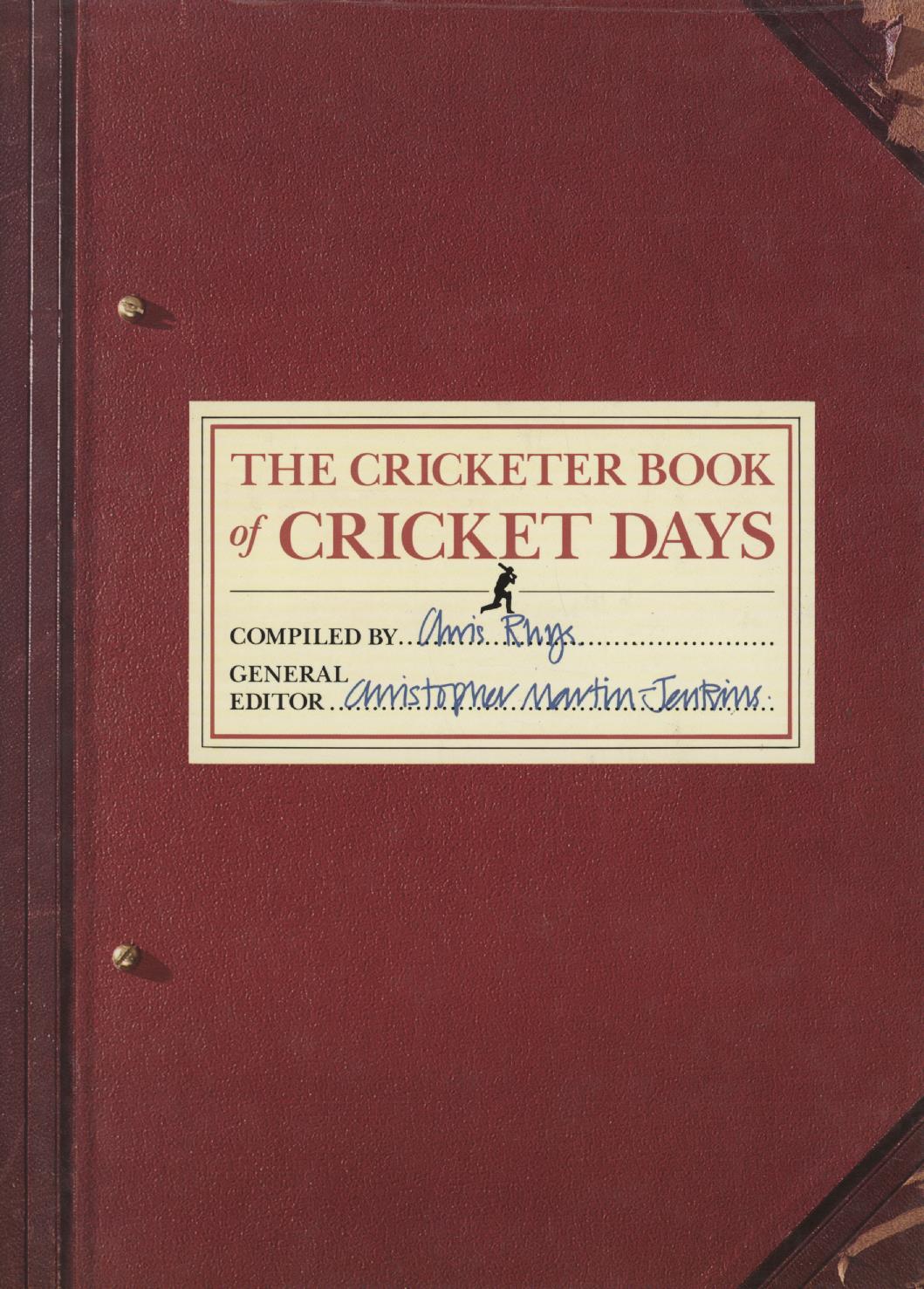 THE CRICKETER BOOK OF CRICKET DAYS - Classic & Rare Cricket Books ...