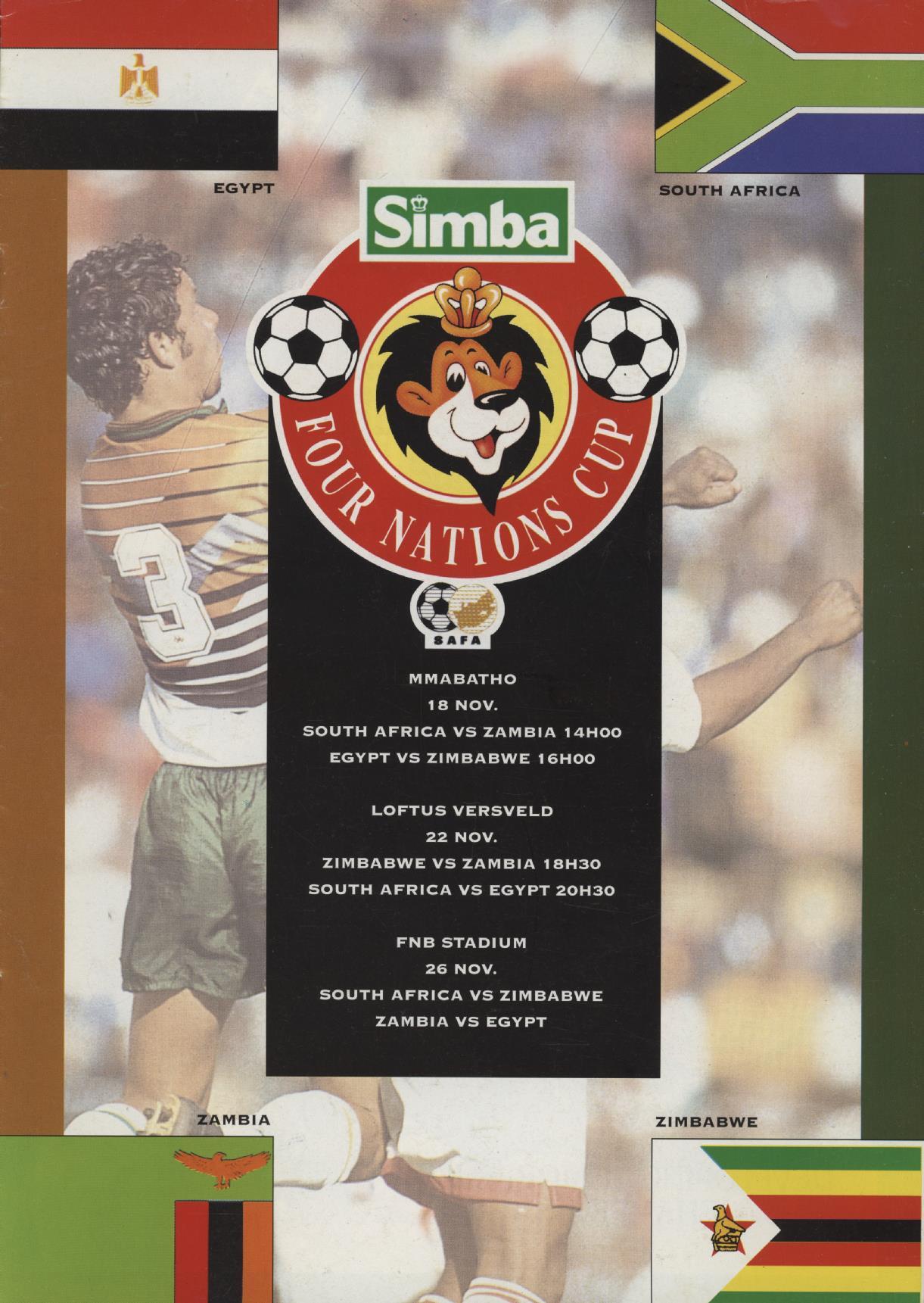 SIMBA 4 NATIONS CUP FOOTBALL TOURNAMENT BROCHURE 1995 - Football ...