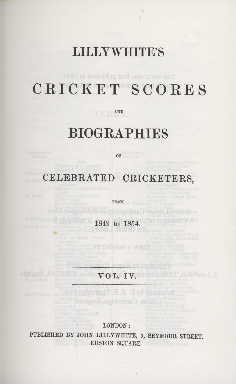 FREDERICK LILLYWHITE'S CRICKET SCORES AND BIOGRAPHIES OF CELEBRATED ...