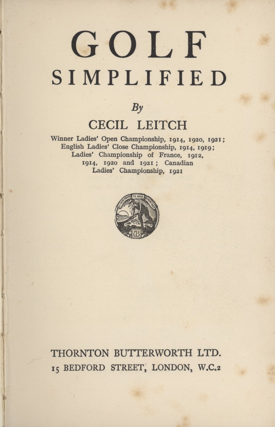 GOLF SIMPLIFIED - Golf Instructional Books: Sportspages.com