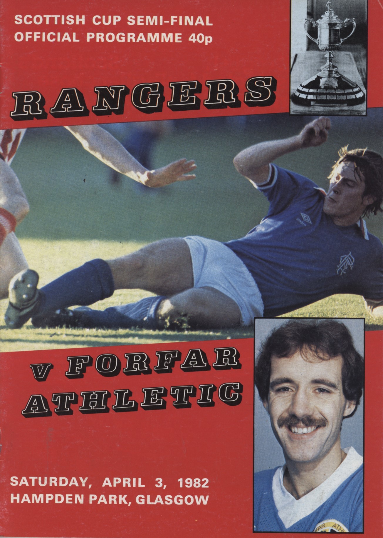 RANGERS V FORFAR ATHLETIC 1982 (SCOTTISH CUP SEMI-FINAL) FOOTBALL ...