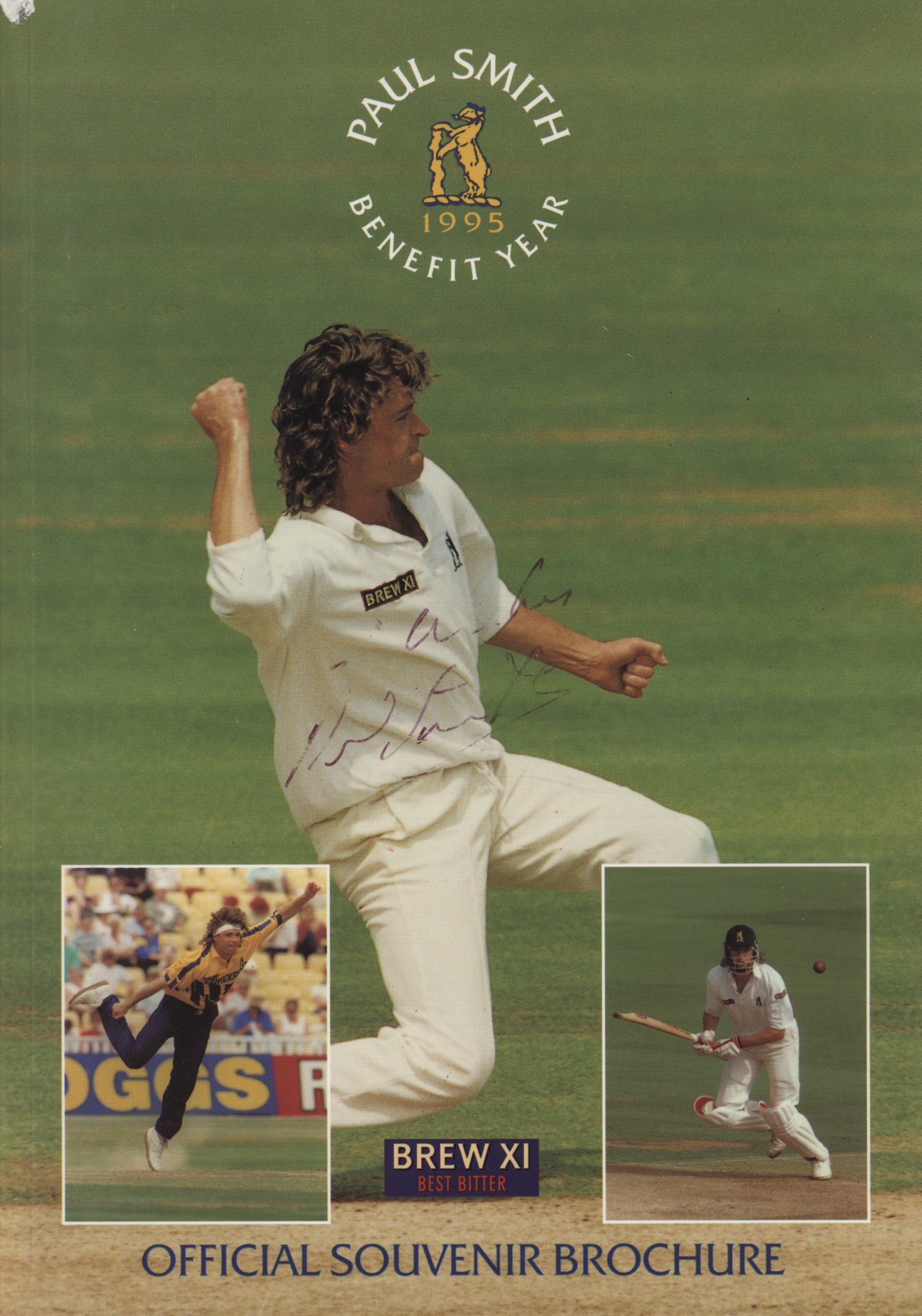PAUL SMITH (WARWICKSHIRE) 1995 SIGNED CRICKET BENEFIT BROCHURE ...