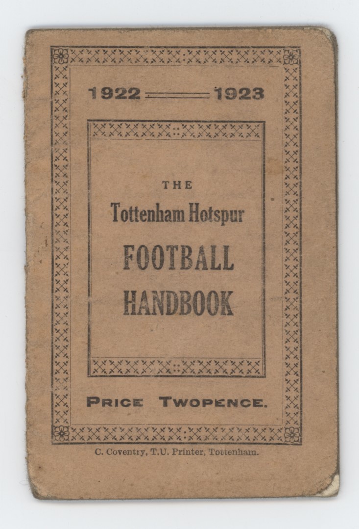 TOTTENHAM HOTSPUR FOOTBALL CLUB HANDBOOK 1922-23 - Football Club ...