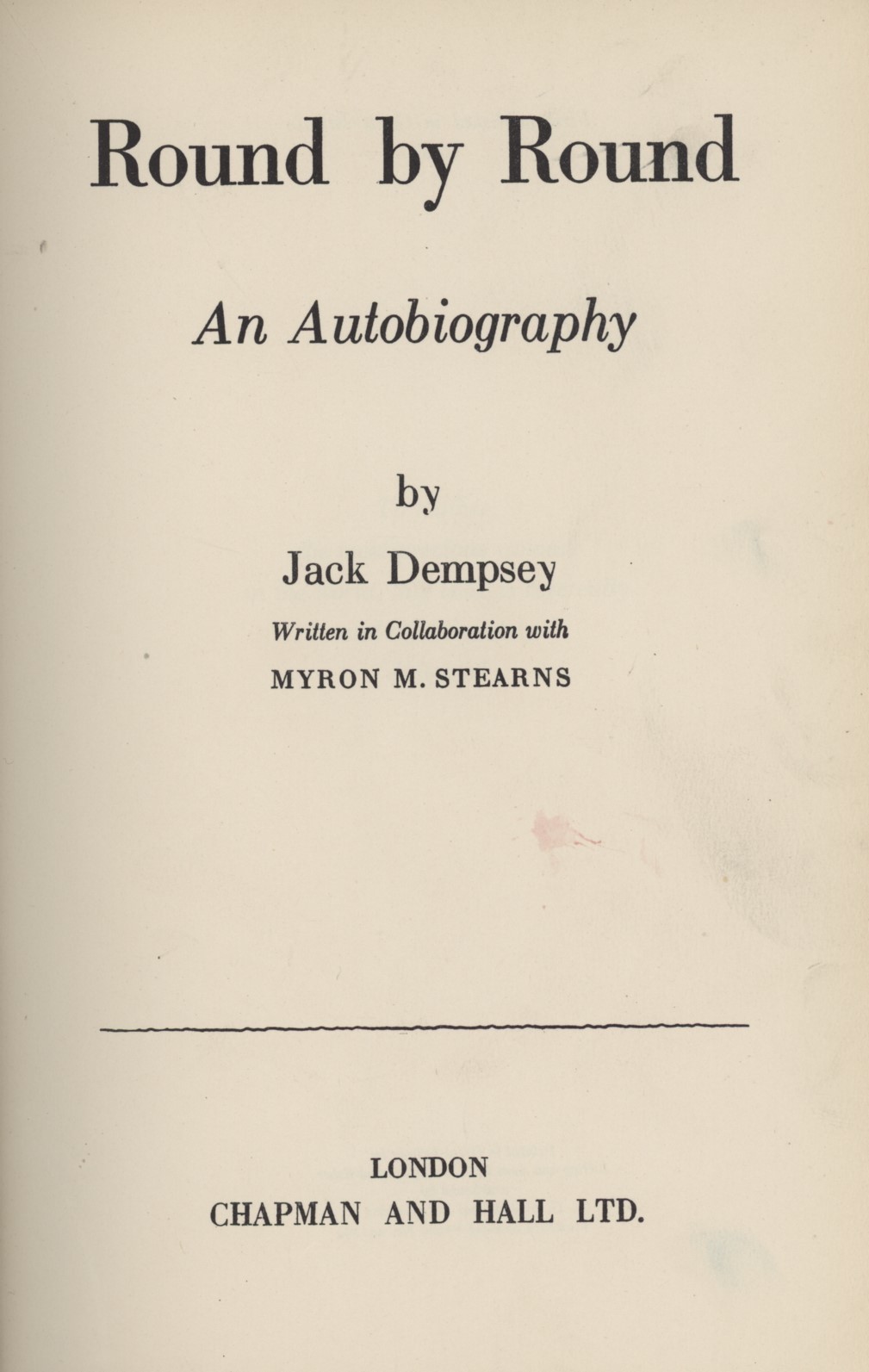 ROUND BY ROUND: AN AUTOBIOGRAPHY - Boxing Biography: Sportspages.com