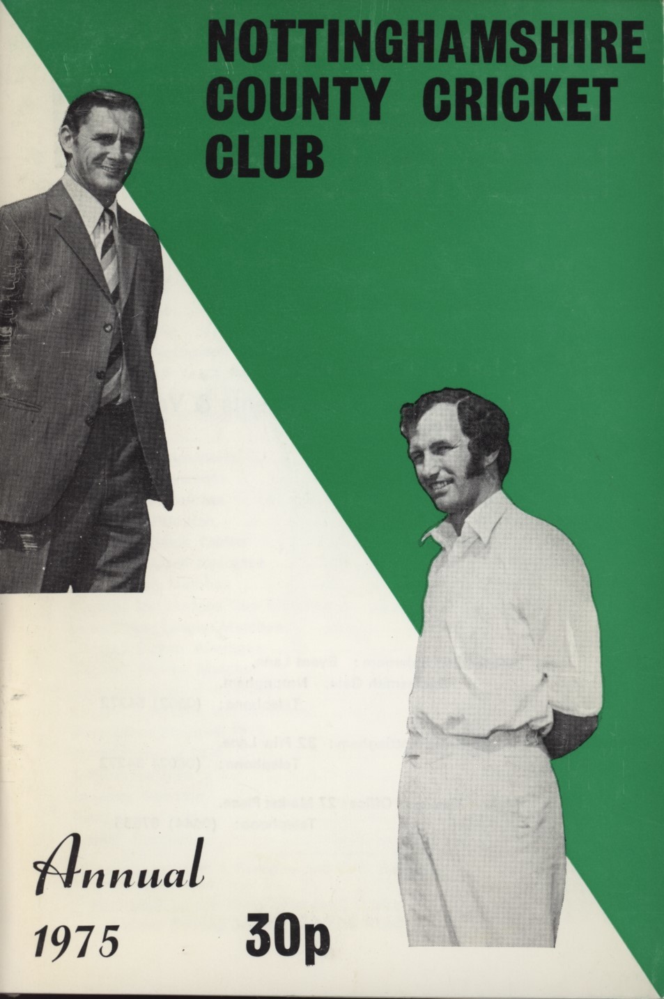 NOTTINGHAMSHIRE COUNTY CRICKET CLUB HANDBOOK 1975 - Nottinghamshire ...