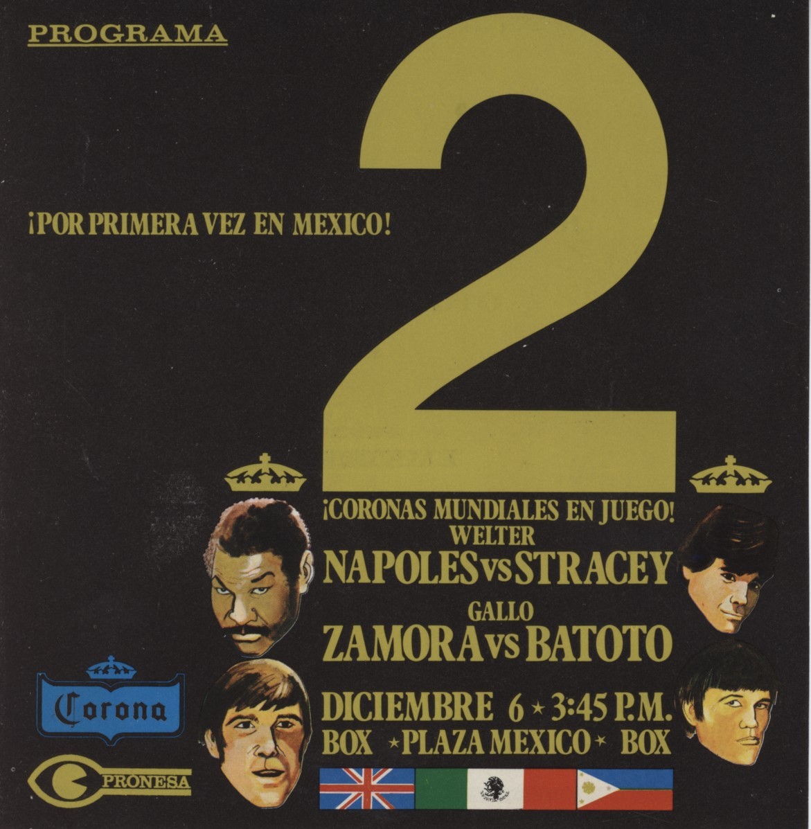 JOSE NAPOLES V JOHN H STRACEY 1975 BOXING PROGRAMME - Boxing programmes ...
