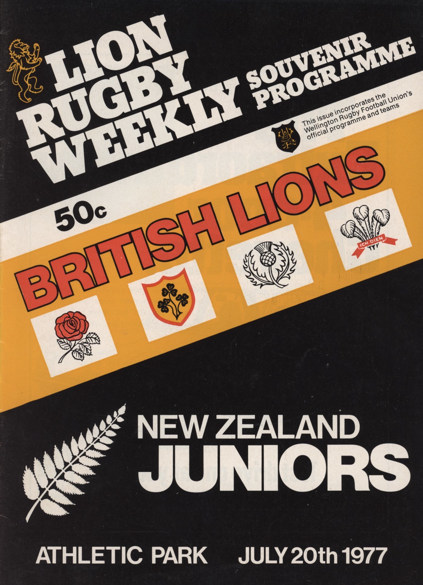 NEW ZEALAND JUNIORS V BRITISH ISLES 1977 RUGBY PROGRAMME - British ...