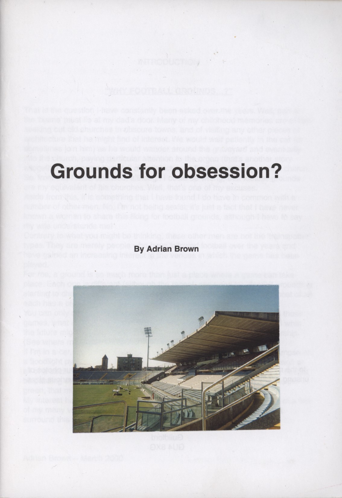 GROUNDS FOR OBSESSION - Football Booklets: Sportspages.com